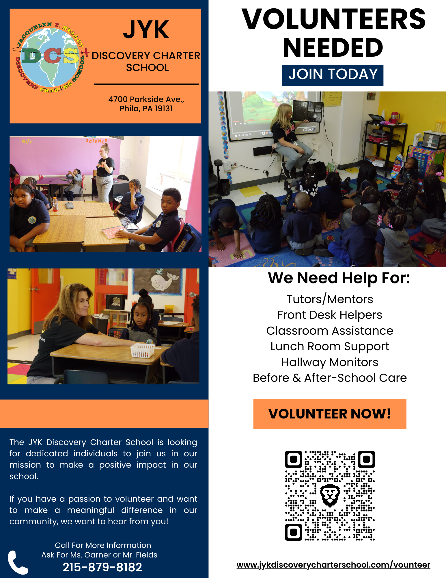 Volunteer – JYK Discovery Charter School
